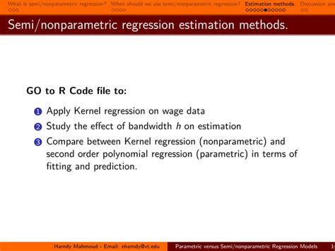 parametric versus semi nonparametric parametric regression models pdf