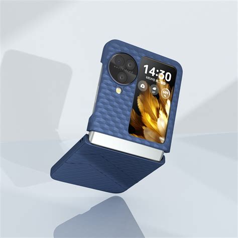 For OPPO Find N3 Flip Wave Pattern Matte PC Phone Case Dark Blue Alexnld Com