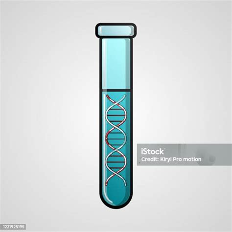 과학 Dna 분자의 아름다운 의료 아이콘 흰색 배경에 대한 연구를위한 유리 실험실 화학 테스트 튜브의 유전자 0명에 대한 스톡 벡터 아트 및 기타 이미지 Istock