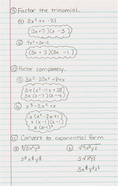 Algebra Alerts Algebra 1 And 2 Algebra 1 Final Review Notes And