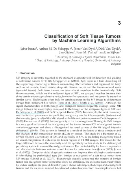 pdf classification of soft tissue tumors by machine learning algorithms