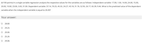 Solved 6100 Points In A Single Variable Regression