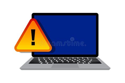 Laptop Triangle Exclamation Mark Internet Network Digital Technology Background Vector