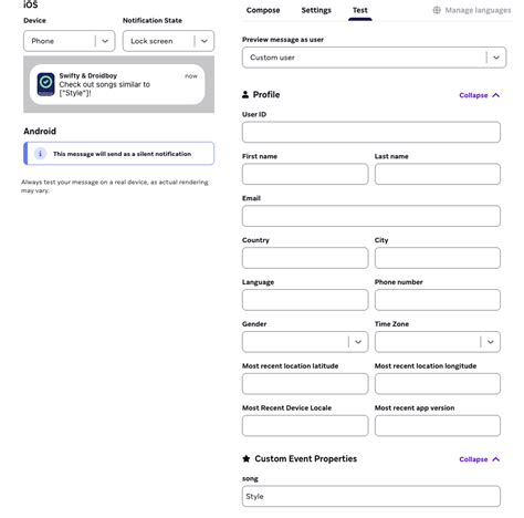 Sending Test Messages