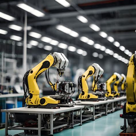 A Modern Robotics Assembly Line In A Cuttingedge Factory Premium Ai Generated Image