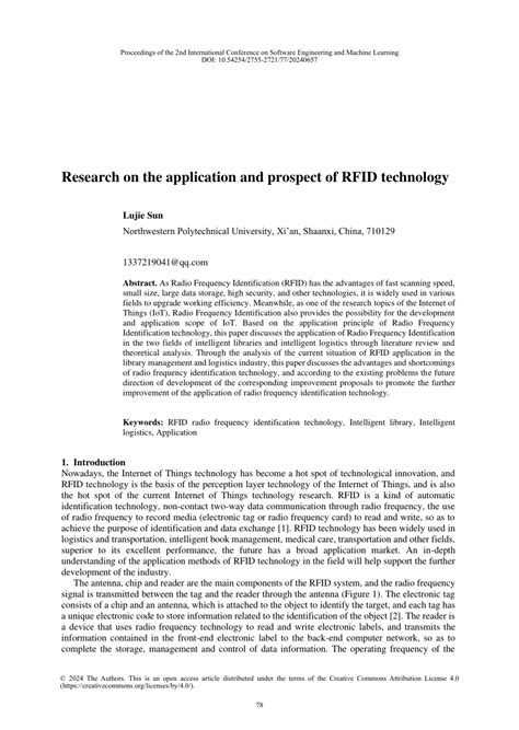 Pdf Research On The Application And Prospect Of Rfid Technology