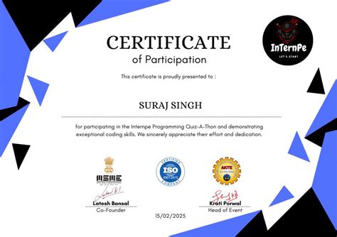 Coding Programming Quizathon Internpe Learning Datascience Ai Tech Suraj Singh