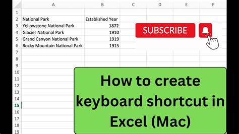 How To Create Keyboard Shortcut In Excel Mac Youtube