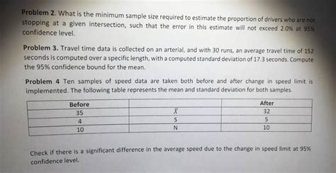 Solved Problem 2 What Is The Minimum Sample Size Required