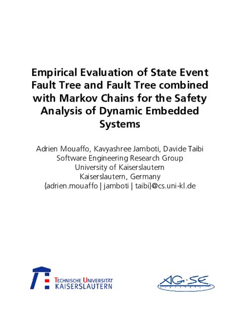 Pdf Empirical Evaluation Of State Event Fault Tree And Fault Tree