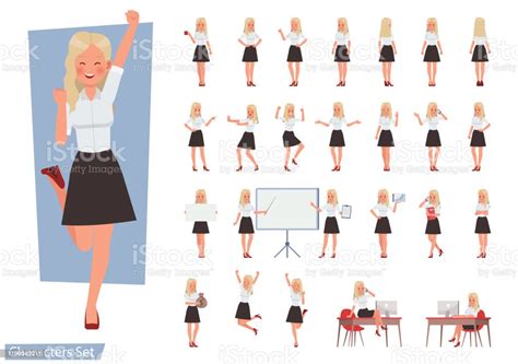여성 캐릭터 벡터 디자인의 집합입니다 감정 달리기 서 서 걷기와 다양한 행동에 프리젠 테이션 여자에 대한 스톡 벡터 아트 및 기타 이미지 Istock