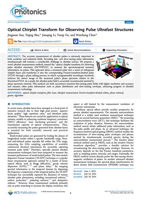 Pdf Optical Chirplet Transform For Observing Pulse Ultrafast Structures