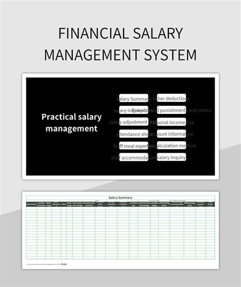 Financial Salary Management System Excel Template And Google Sheets File For Free Download