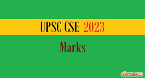 Upsc Cse Marks Ekxam