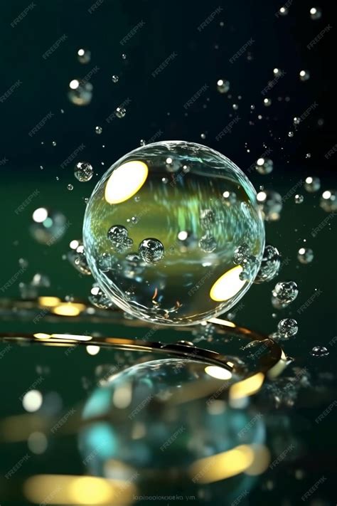 Premium Ai Image Floating 3d Water Bubbles Ai Generative