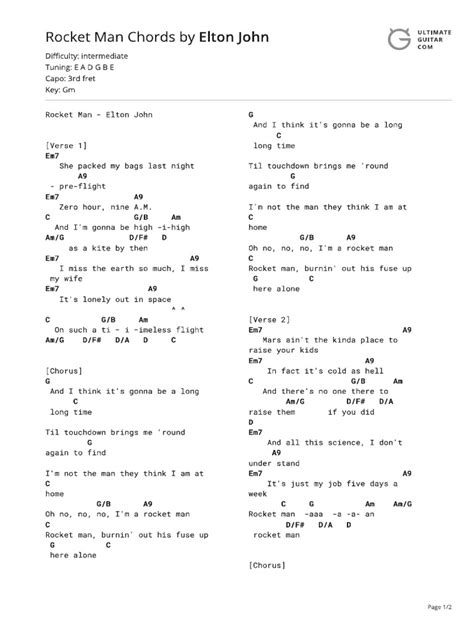 Rocket Man Chords By Elton John Pdf