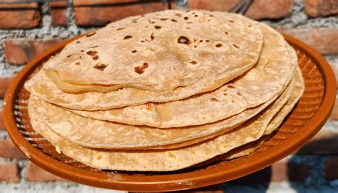 Chapati Also Known As Roti Rotli Safati Shabaati Phulka Chapo And Roshi Stock Image