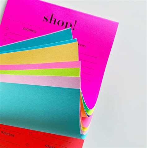 Shop Notepad Glue Bound Rainbow Notepad Grocery List Meal Planner