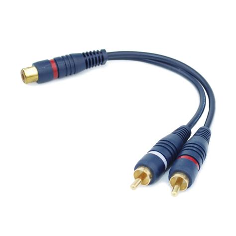 2 RCA Male To 1 RCA Female Adapter Converter Interconnect Cable Singapore