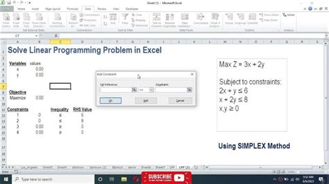 Learn Microsoft Excel On Linkedin Solve Linear Programming Problem In