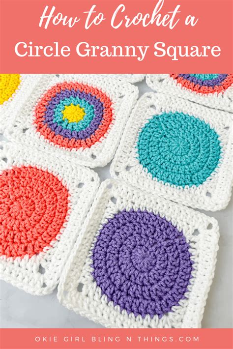 How To Crochet Circle Granny Squares Okiegirlblingnthings