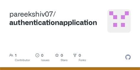 Github Pareekshiv Authenticationapplication