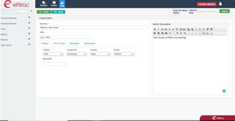 Create Defect In Project Management Software User Manual