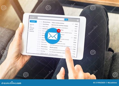 Email Inbox Notification With Woman Receiving New Incoming Message At