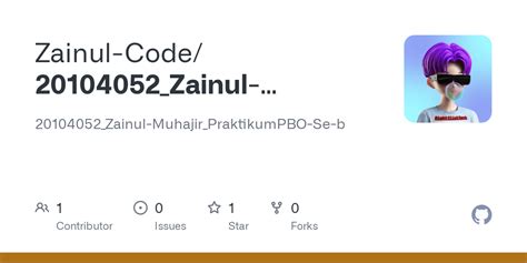GitHub Zainul Code 20104052 Zainul Muhajir PraktikumPBO SE B 20104052 Zainul Muhajir