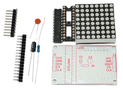 Max7219 8x8 Red Dot Led Matrix Kit