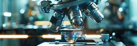 Scanning Electron Microscope In A Physical Lab Computer Education Atom Observation Nano Stock