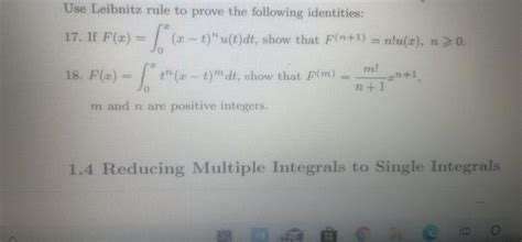 Solved Use Leibnitz Rule To Prove The Following Identities