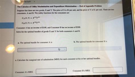 Solved How To Calculate The Optimal Consumption Bundle