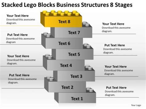 Lego Blocks Business Structures Stages Day Plan Template PowerPoint Slides