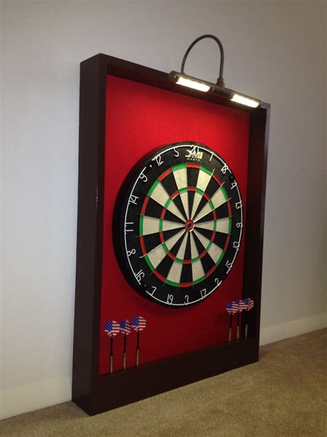 Custom LED Lighted Dart Board Backboard Red Mahogany Etsy Canada