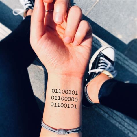 Binary Code Computer Science Temporary Tattoo Sticker Ohmytat