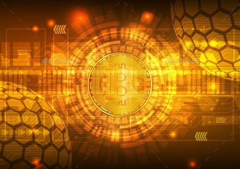 Bitcoin Digital Currency With Circuit Abstract Vector Background Marketing Concept Vector