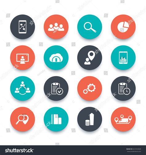 Business Round Flat Icons Pack Stock Vector Royalty Free Shutterstock