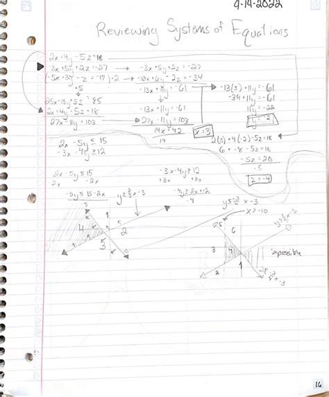 Reviewing Systems Of Equations Systems Of Equations Equations All Notes