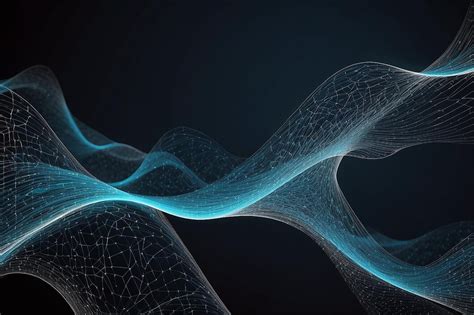 Premium Photo Wave Of Dots And Weave Lines Abstract Background Network Connection Structure