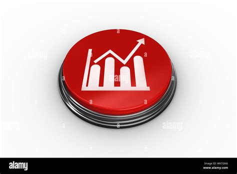 Composite Image Of Bar Chart And Arrow On Digitally Generated Red Push