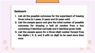 Experiment Event Sample Outcome Sample Space PPTX