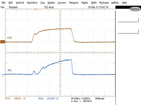 Screen Capture Of Oscilloscope During Testing With 81 Mw Power Input