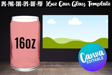 16oz Can Glass Canva Template Svg Graphic By Aleksa Popovic · Creative