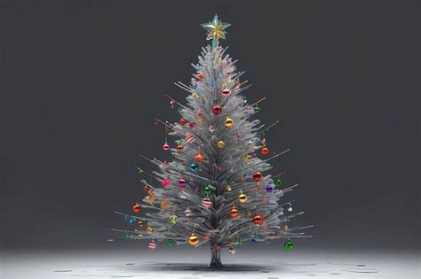 christmas tree on gray background neural network generated art