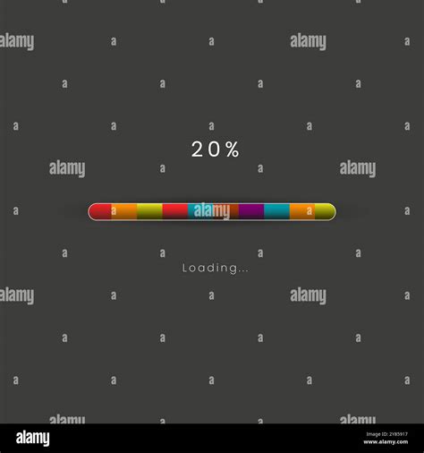 rainbow loading bar in progress symbol icon banner rainbow 20 pecent
