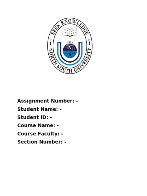 Assignment Cover Pdf