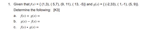 Solved 1 Given That F X { 1 3 5 7 9 11 13 −5 } And