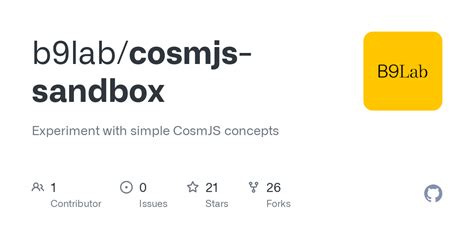 Github B9labcosmjs Sandbox Experiment With Simple Cosmjs Concepts