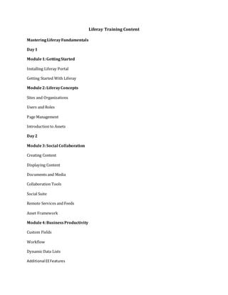 Liferay Training Content PDF